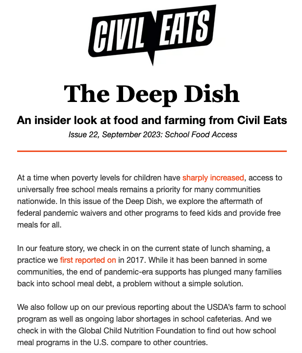 Civil Eats: The Deep Dish - Online Journalism Awards